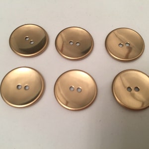 Gold Medium Button Sew Through Button Metal Sewing Buttons 3/4" 20mm 5 ...