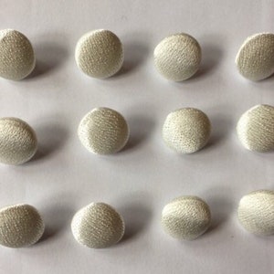24 Ivory Crepe Back Satin Covered Buttons, Vest Buttons, Satin Covered ...