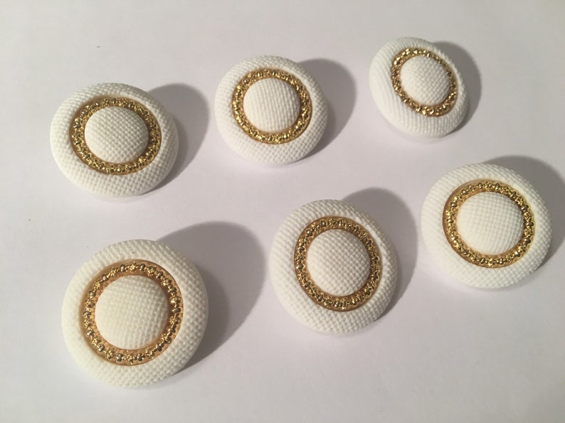 Medium Buttons White Buttons With Gold Button Center Plastic | Etsy