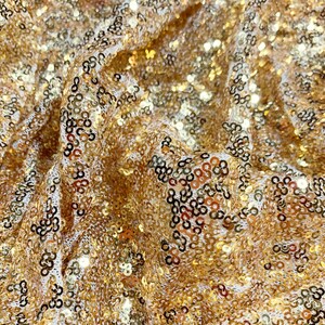 Metallic Gold Sequin All Over Sequin on Mesh by the Yard Sequin Fabric ...