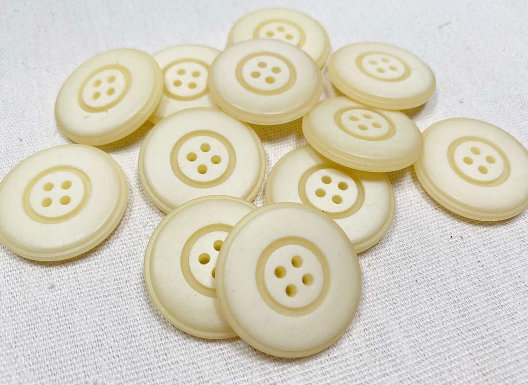 Large Ivory Button Sewing Buttons 1 1/4” Sewing Button 6 Buttons Sew ...
