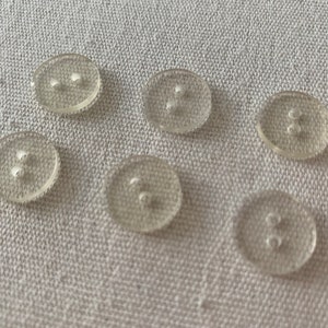 Small Buttons Clear 2 Hole Button Sewing Buttons 5/8” 16mm Vintage ...
