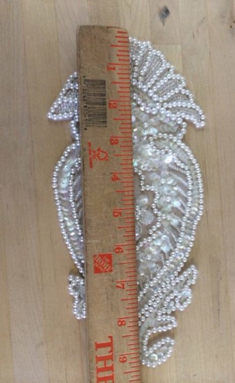 Vintage Ivory medallion beaded Applique lace pair for lyrical | Etsy