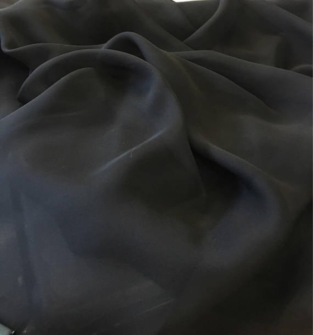 45" Black Silk Chiffon 100% Pure Silk- Perfect Bridal Silk for Any ...