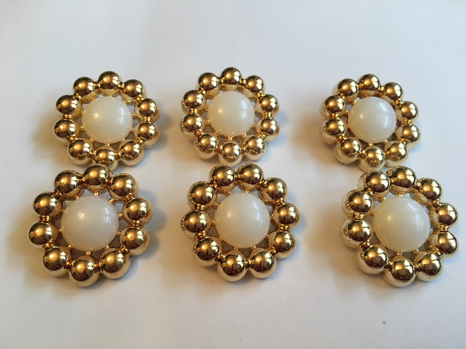 Medium Gold Button With Ivory Pearl Center Design Buttons - Etsy