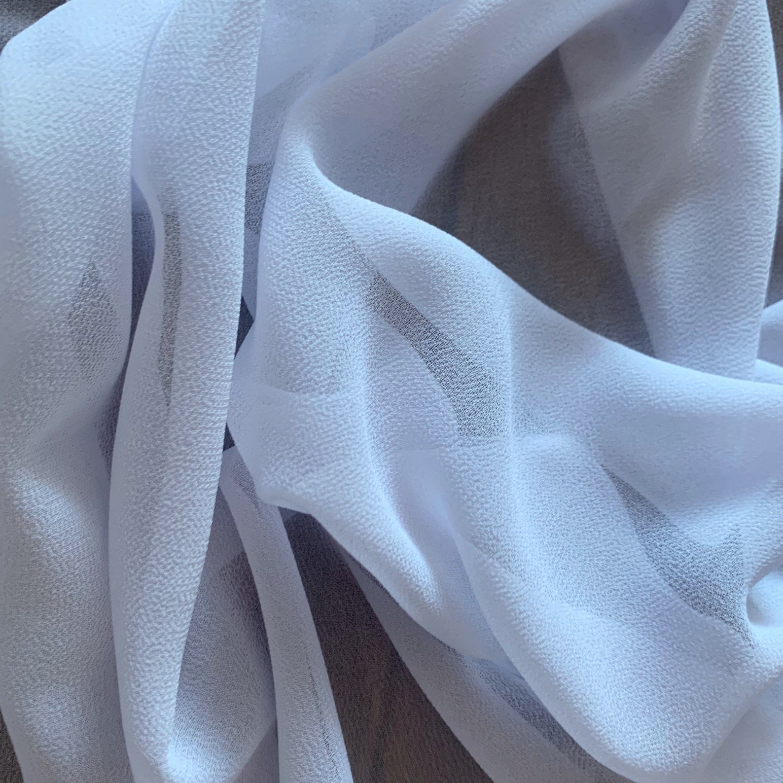 White Crepe Chiffon Crepe Chiffon Fabric by the Yard Chiffon Fabric ...