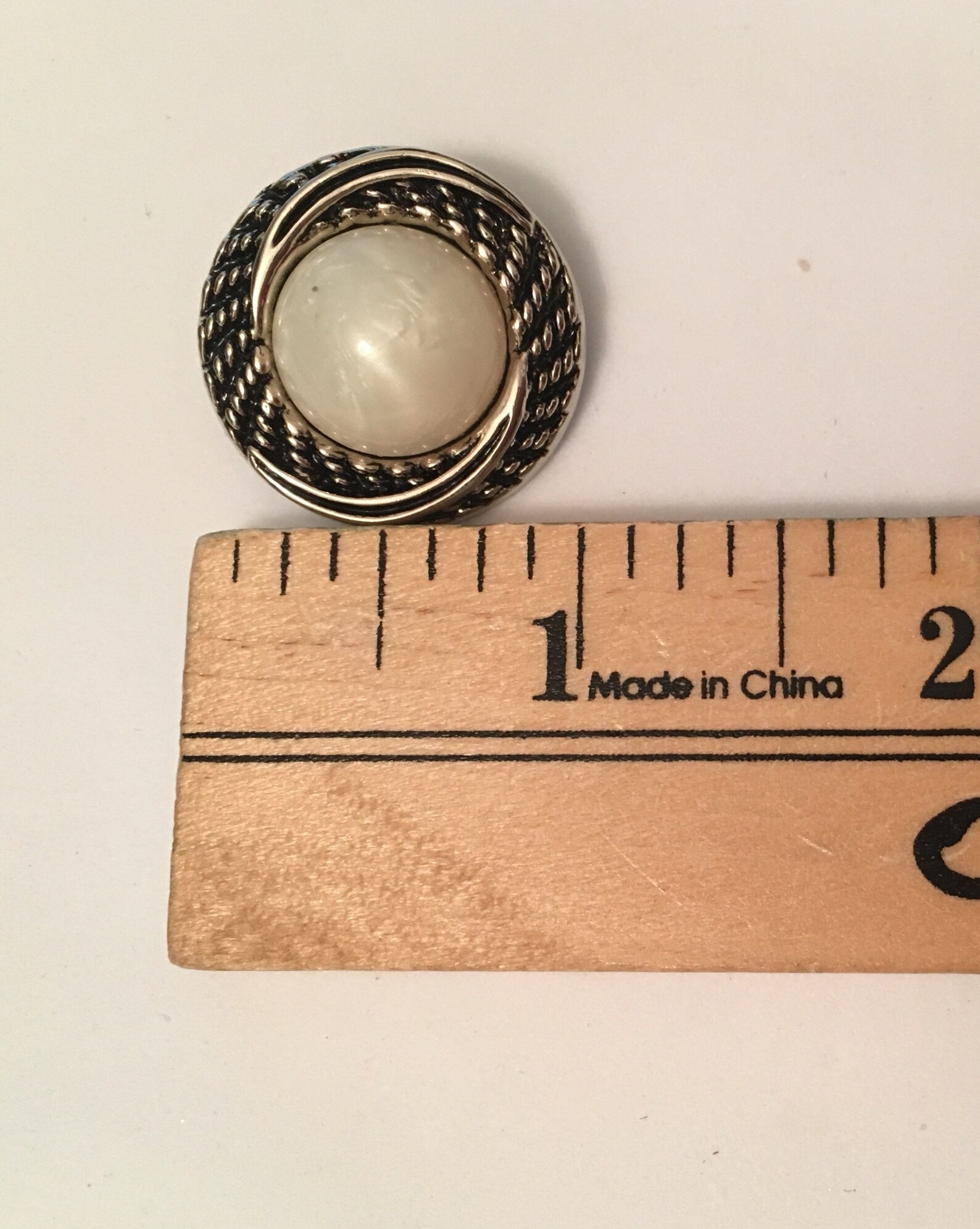 Medium Silver buttons with a pearl like center buttons medium | Etsy