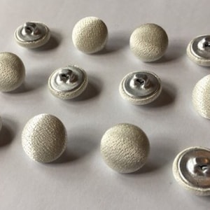 24 Ivory Crepe Back Satin Covered Buttons, Vest Buttons, Satin Covered ...