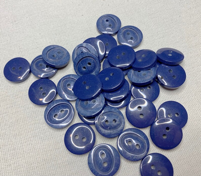 Medium Blue Marble Look Buttons 3/4 Inch Sewing Buttons 6 Sew - Etsy