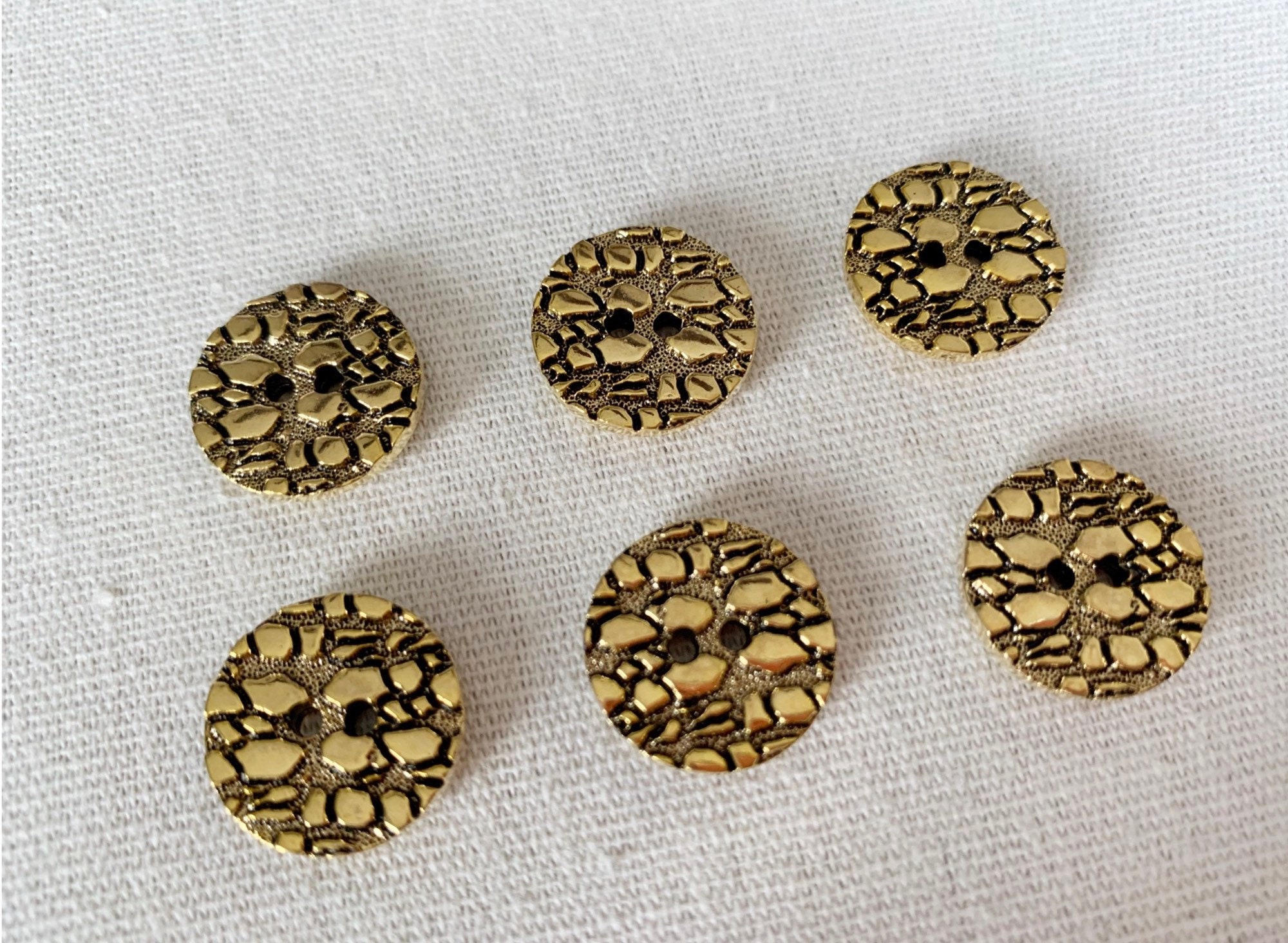 Gold Medium Button Sew Through Button Metal Sewing Buttons - Etsy