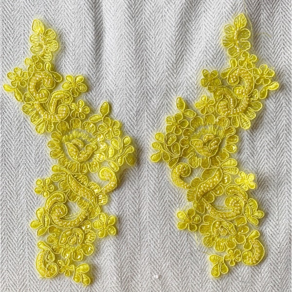 Yellow Lace Fabric - Etsy
