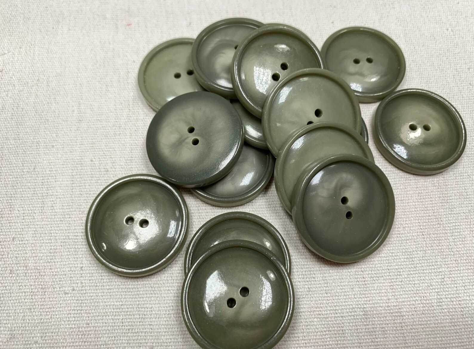 Large Olive Green Toned Colored Buttons Sewing Buttons, 1 7/8” 6 ...