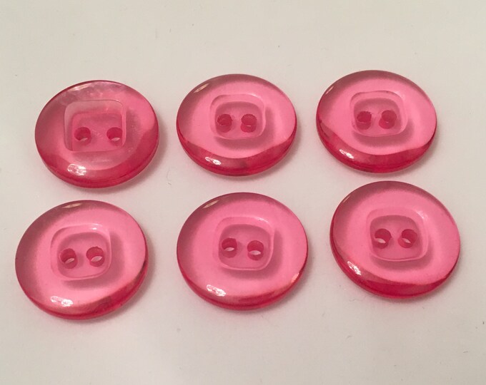Small Buttons Fuchsia Sewing Buttons Clear Plastic Sewing Buttons 5/8 ...
