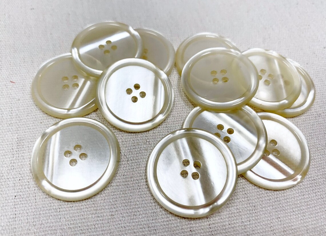 Large buttons ivory mother shiny of pearl finish sewing | Etsy