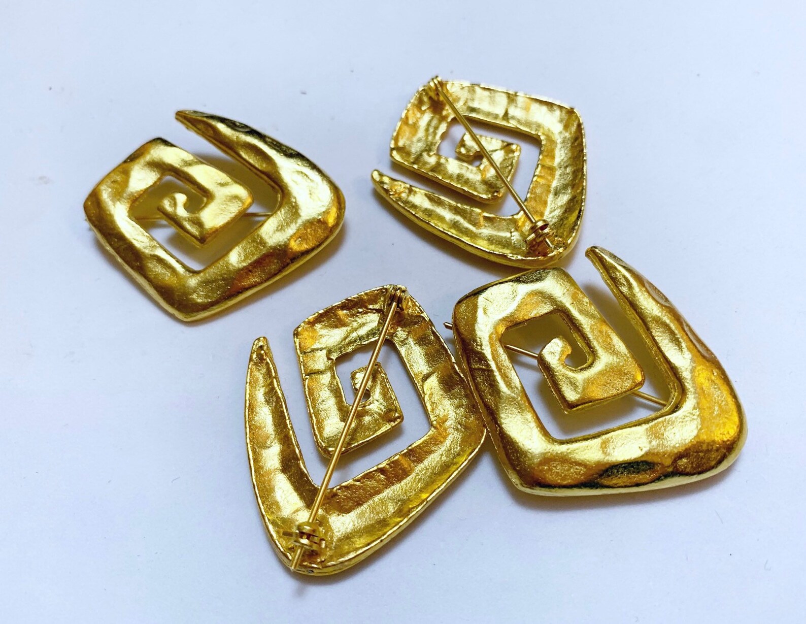 Gold Metal Brooches in a Geometric Design Bulk Order 4 to a Order Gold ...