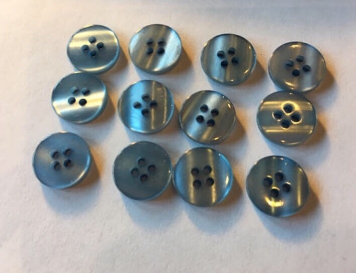 Small blue buttons 14 mm 1/2 inch sewing buttons 12 vintage | Etsy