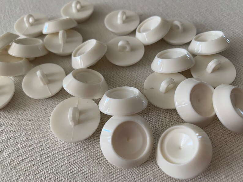 Medium off White Buttons Inverted Design Plastic Button in Flat Curved ...