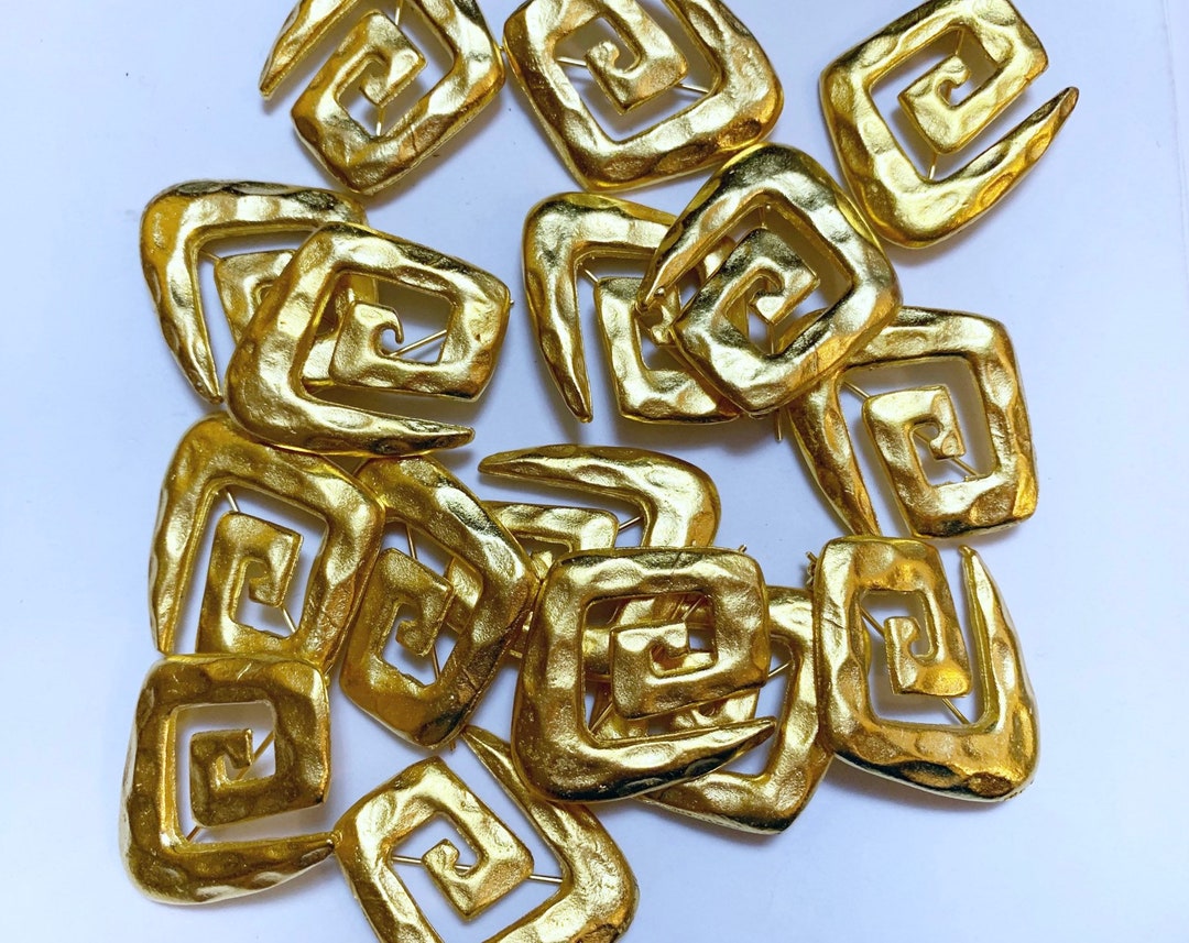 Gold Metal Brooches in a Geometric Design Bulk Order 4 to a Order Gold ...