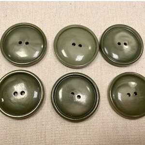 Large Olive Green Toned Colored Buttons Sewing Buttons, 1 7/8” 6 ...