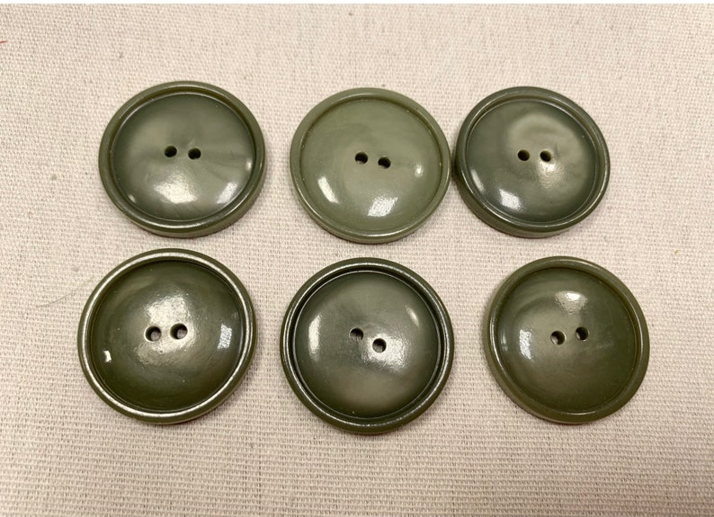 Large Olive Green Toned Colored Buttons Sewing Buttons, 1 7/8” 6 ...