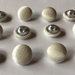 24 Ivory Crepe Back Satin Covered Buttons, Vest Buttons, Satin Covered ...