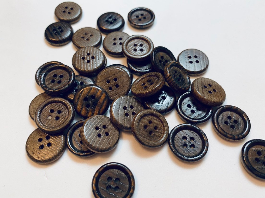 24 buttons Small Brown faux wood buttons 18 mm 3/4 inch sewing | Etsy