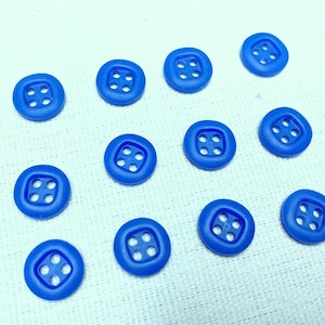 Small Blue Buttons 14 Mm 1/2 Inch Sewing Buttons, 12 Vintage, Sew ...