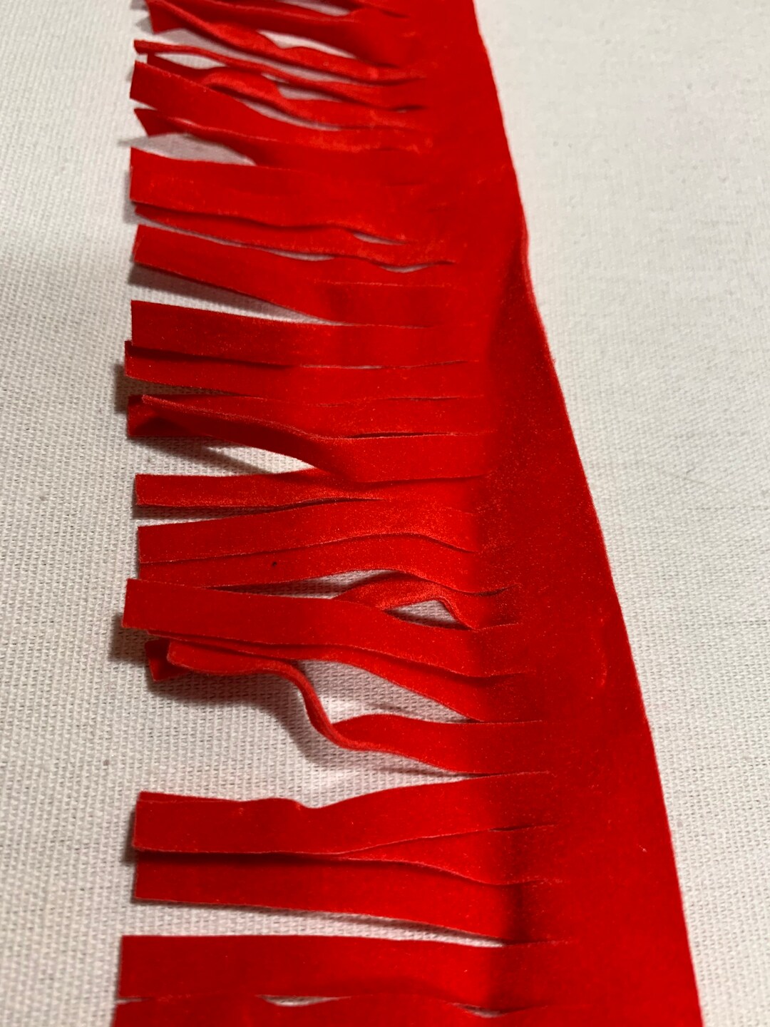 Faux Suede Fridge Red Trim Fringe 2 1/2 Wide Sold by the Yard Red Faux ...