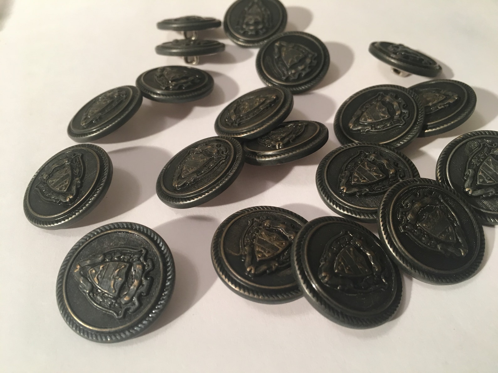 Silver Button Medium Dark Silver Buttons Metal Sewing Buttons - Etsy