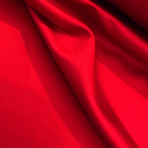 Valentin Red Satin, Bridal Fabric, Satin Lamour, Lamour Satin Fabric by ...