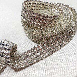 Clear Rhinestone Trims 3/4" 4 Row Crystal Trims Bridal Rhinestone Trim ...