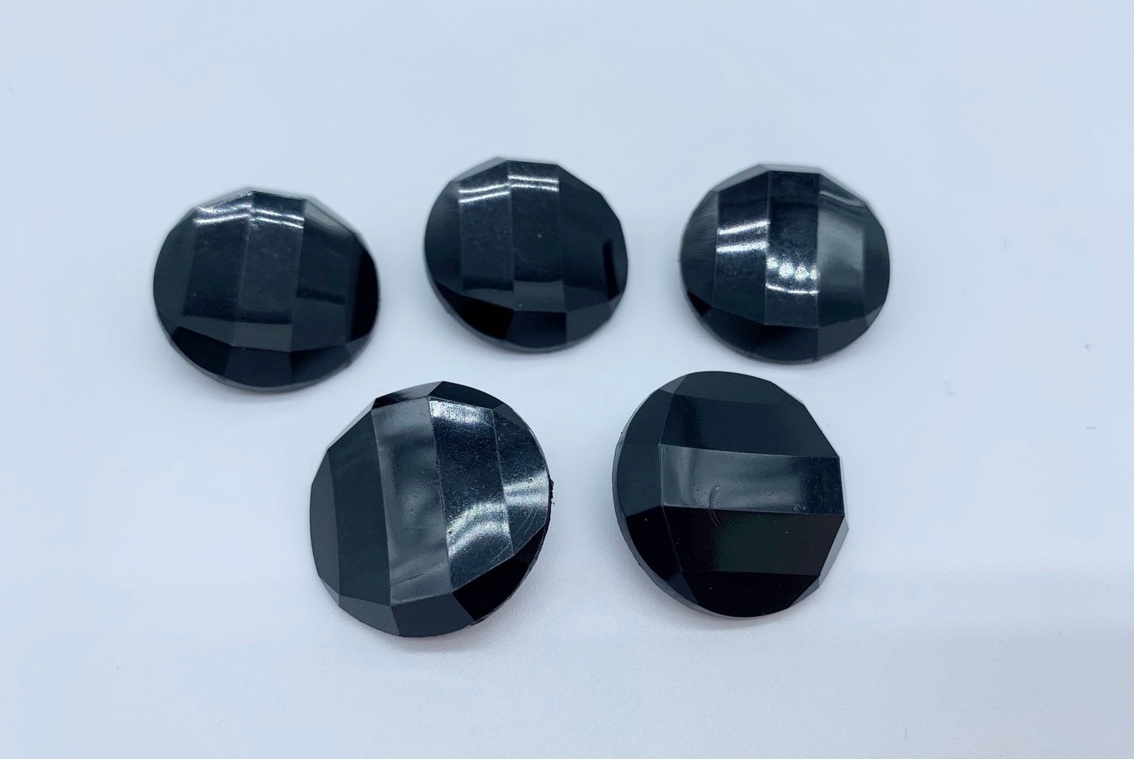 Medium Black Shank Back Buttons 1 Inch Sewing Buttons, 5 Vintage ...