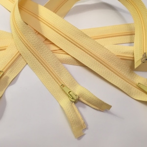 5 Separating Zippers 13 Inch Light Yellow Nylon Coil Separating Zipper ...