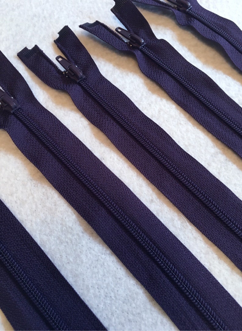5 Separating Zippers 9 Inch Barney Purple Nylon Coil - Etsy