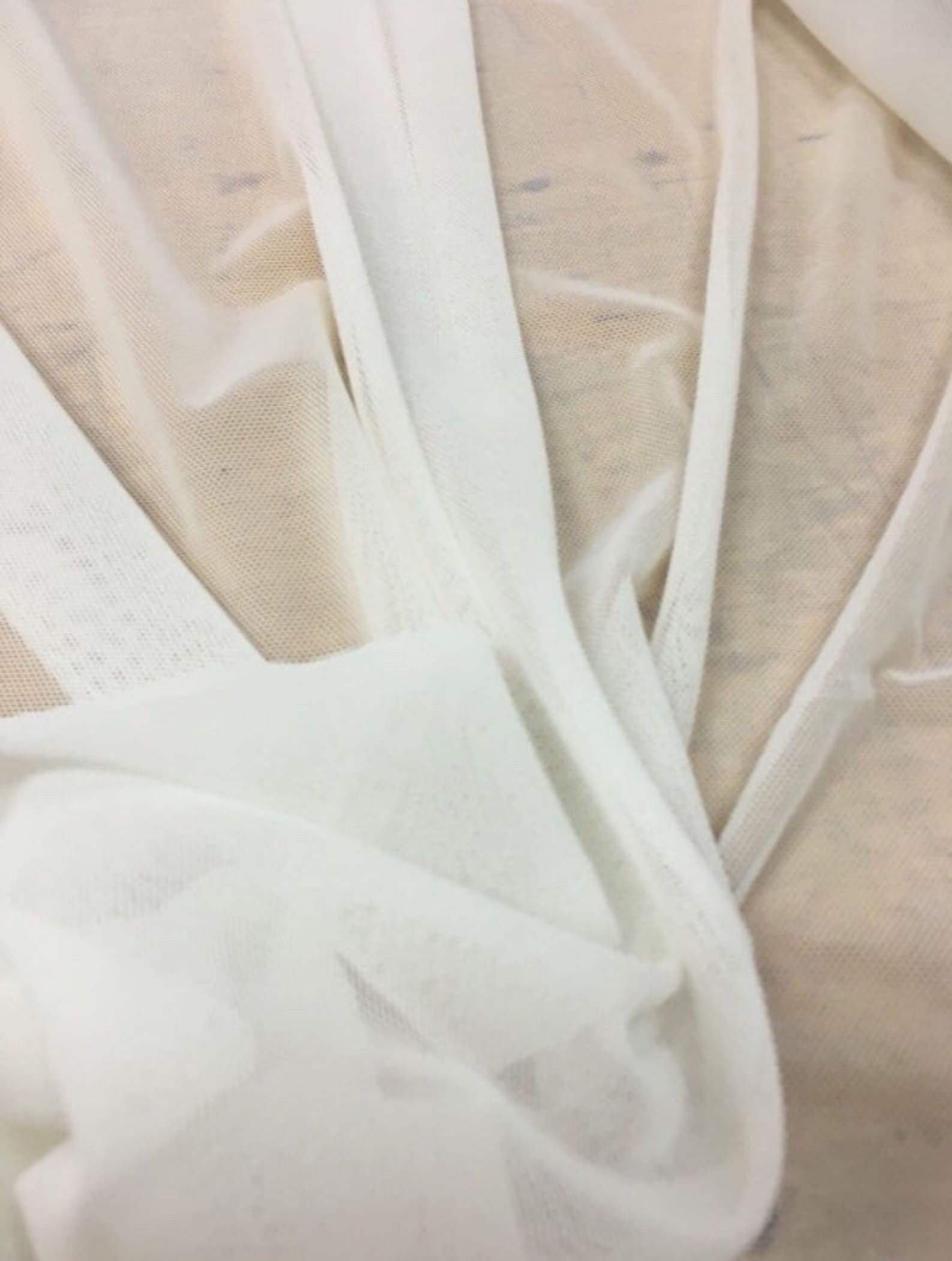 Ivory Stretch Power Mesh Fabric by the Yard Ivory Power Mesh - Etsy