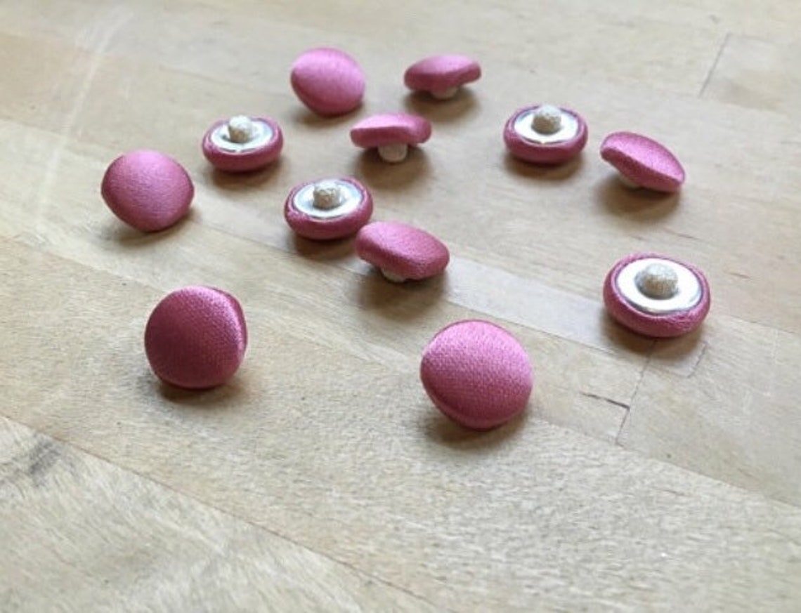 Bridal Buttons Satin Covered by the Dozen Color Dusty Rose Covered ...