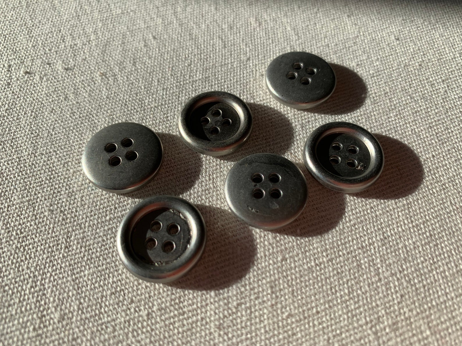 Medium Silver Button Sew Through Button 4 Hole Sewing Button - Etsy