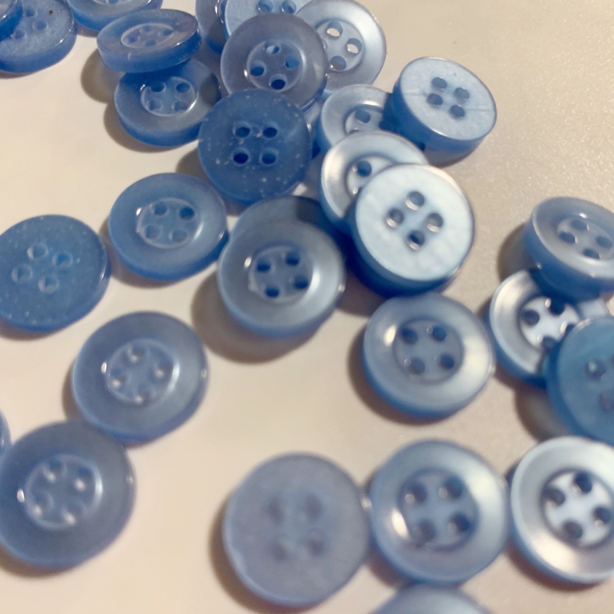 Small Blue Buttons 14 Mm 1/2 Inch Sewing Buttons, 12 Vintage, Sew ...