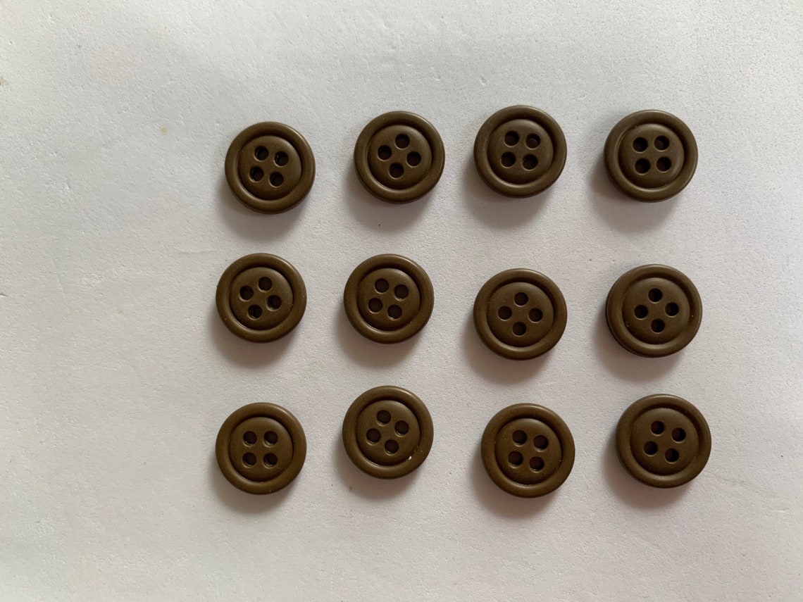 Small Buttons Brown Buttons 15 Mm 1/2 Inch Sewing Buttons 12 - Etsy