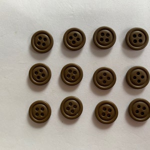 Small Buttons Brown Buttons 15 Mm 1/2 Inch Sewing Buttons, 12 Vintage ...