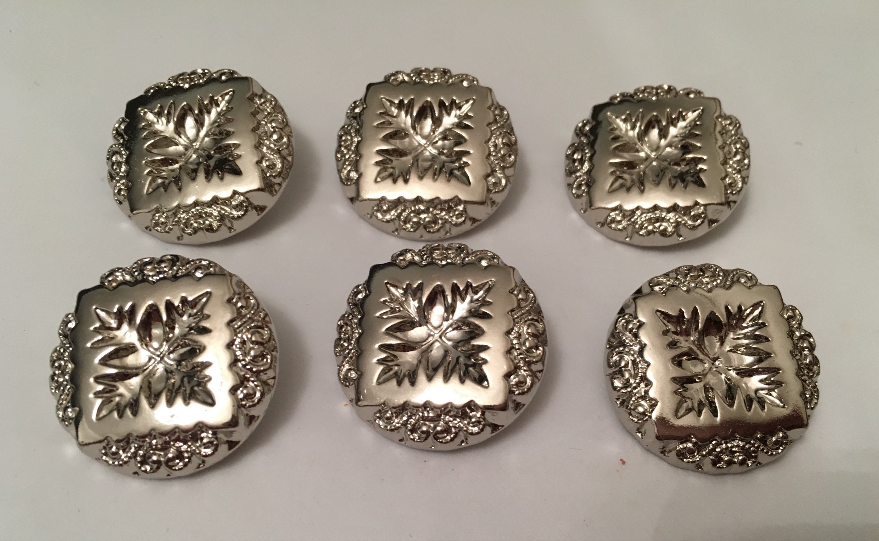 Silver Medium Button With Texture Design Button Plastic Sewing - Etsy