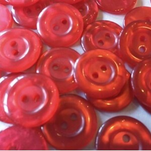Small Red Coral Sewing Buttons 16 Mm 5/8 Inch Sewing Buttons, 6 Plastic ...