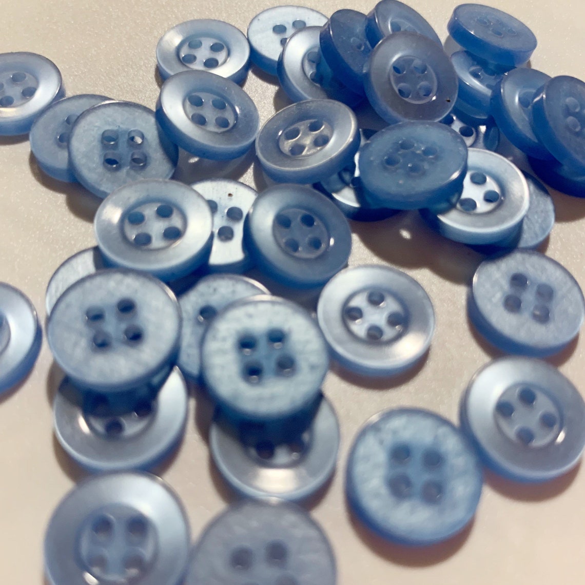 Small Blue Buttons 14 Mm 1/2 Inch Sewing Buttons, 12 Vintage, Sew ...