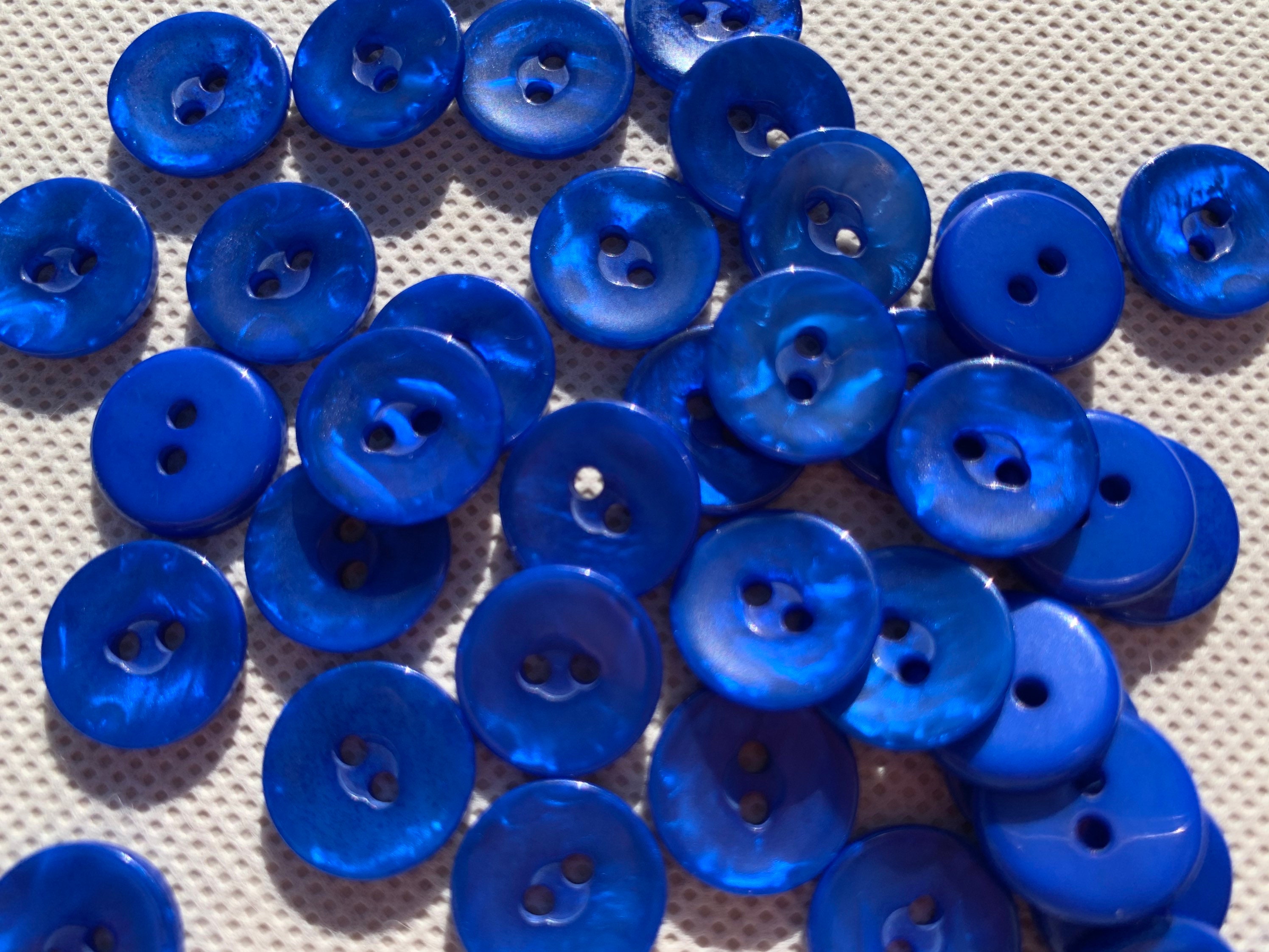 Small button blue sewing buttons 5/8 inch vintage sewing | Etsy