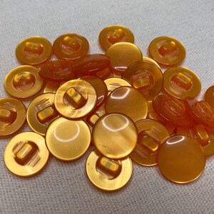 Medium Orange Buttons With Glistening Sheen Design 5/8” Sewing Buttons ...