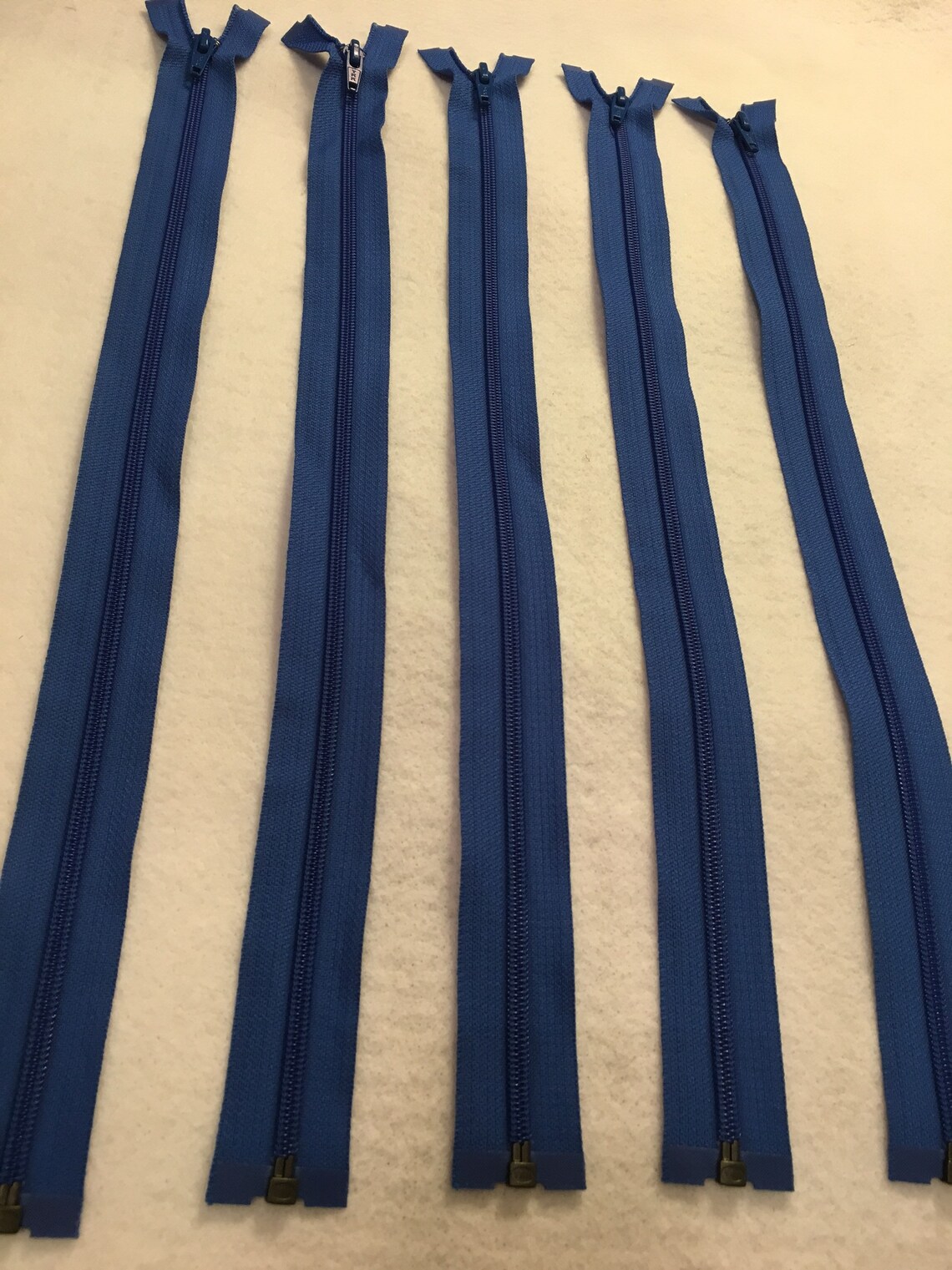 5 Separating Zippers 16 Inch Light Royal Blue Nylon Coil - Etsy