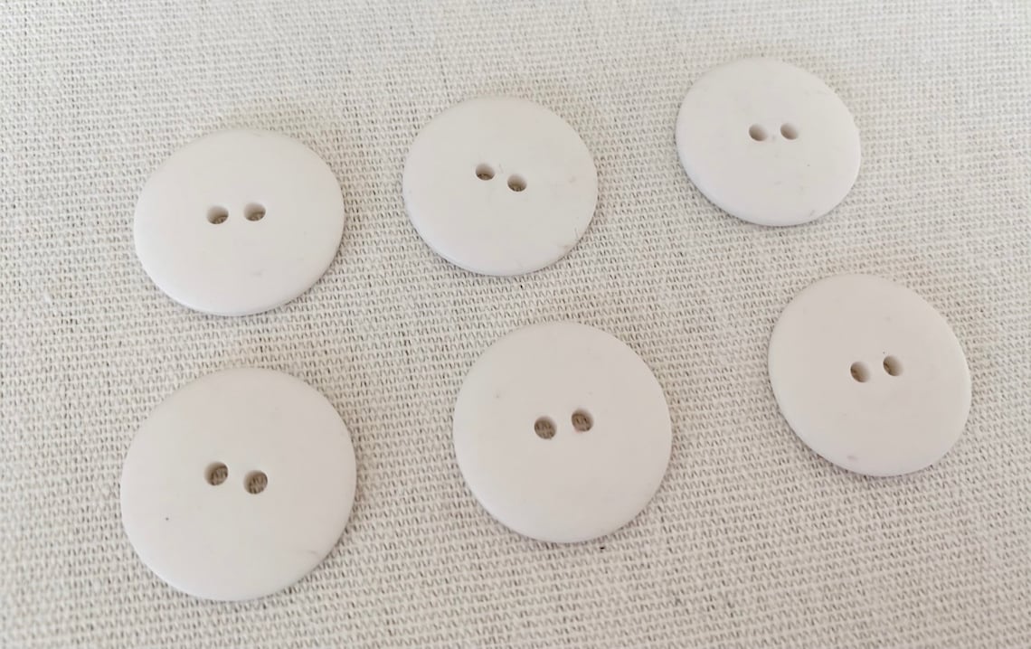 Medium Buttons White Buttons 7/8 Inch Sewing Buttons 6 Sew - Etsy