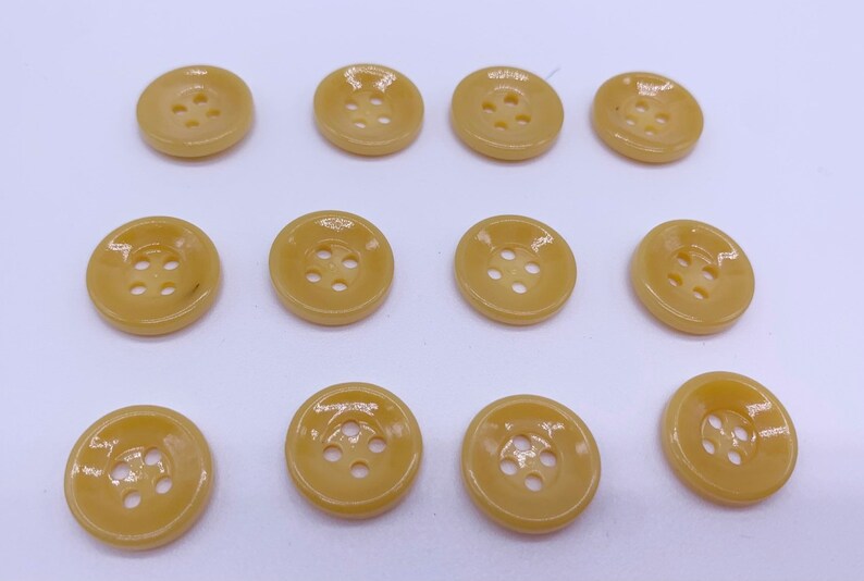 Small Button Mustard Yellow Shiny Finish Plastic Sewing Buttons 5/8 ...