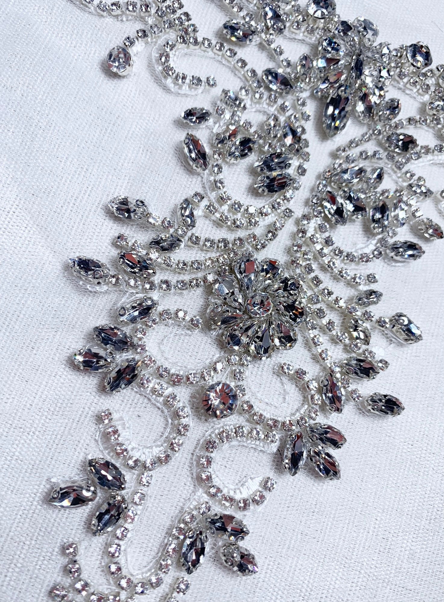 Rhinestone beaded appliqué sold individually | Etsy