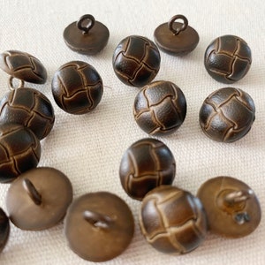 Small Faux Leather Brown Buttons Plastic Sewing Buttons 5/8” 16mm ...